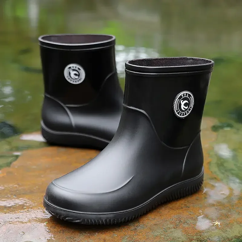 Men-Rain-Boots-Non-slip-Light-Hiking-Rain-Shoes-Slip-on-Waterproof ...