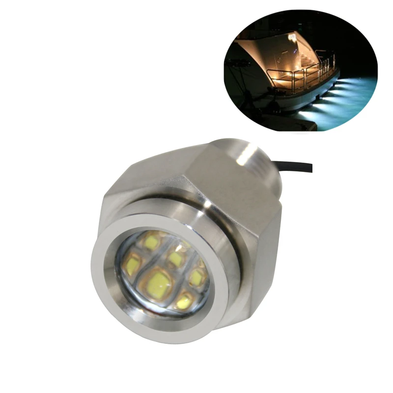 27W 1/2" NPT LED Drain Plug Boat Light DC12 15V Marine Yacht Lamp RGB ...
