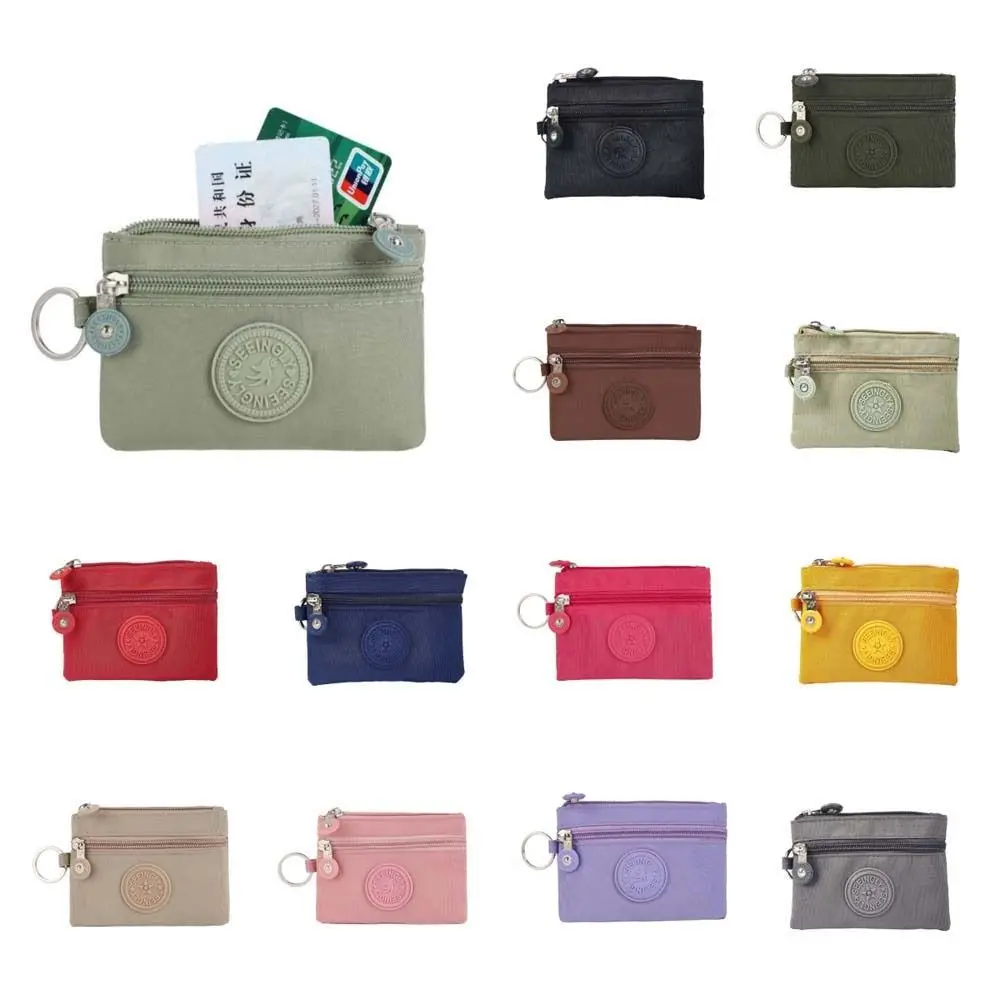 Korean-Short-Zipper-Coin-Purse-Letter-Double-Layer-Nylon-Wallet ...