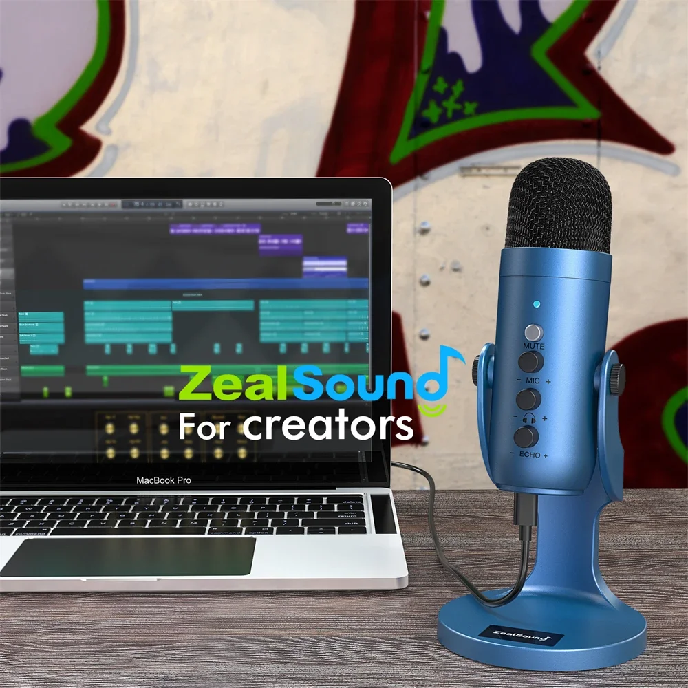 Zealsound-Usb-Condenser-Podcast-Microphone-With-Touch-Mute-Button ...
