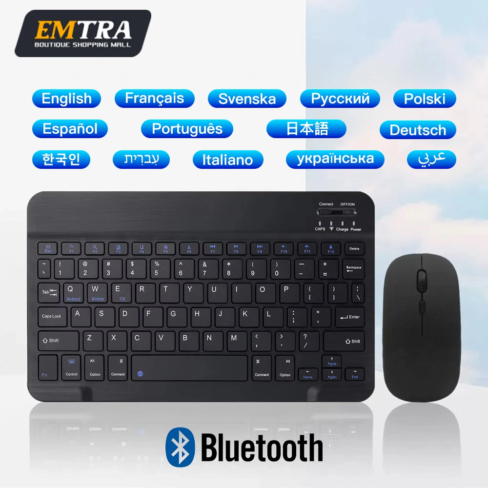Teclado inalámbrico Bluetooth, ratón para IOS, Android, Windows ...
