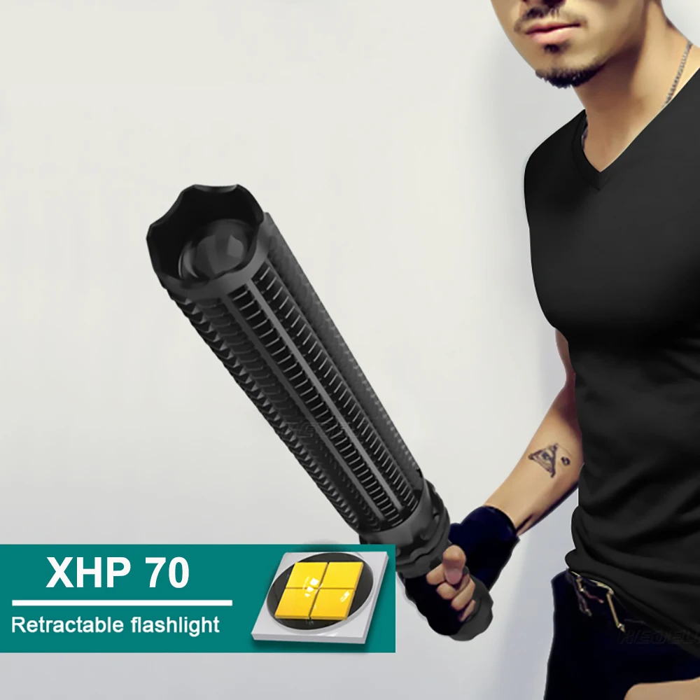 Super-XHP70-Powerful-Tactical-Flashlight-Led-Self-Defense-Telescopic ...