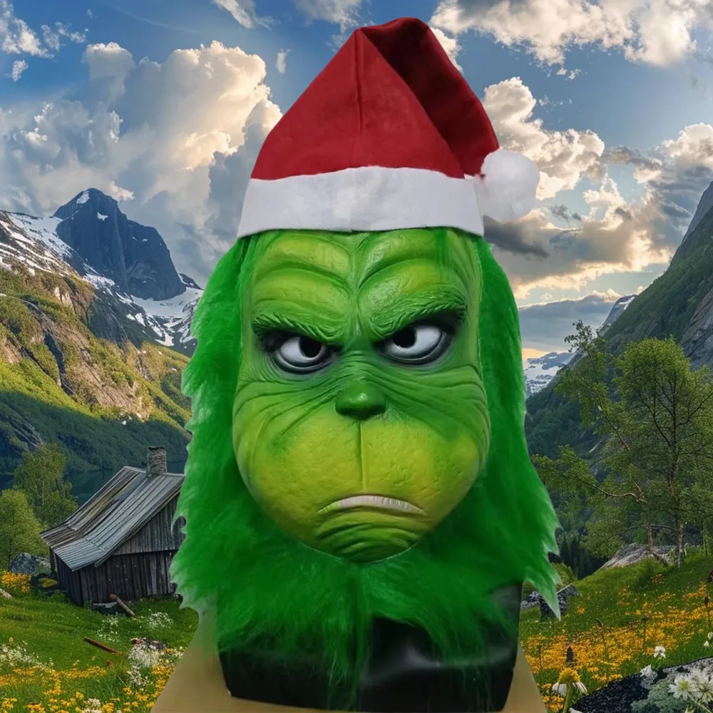Pele-verde-Monstro-Masque-Adere-os-L-tex-Chapelaria-M-scara-de-Natal ...