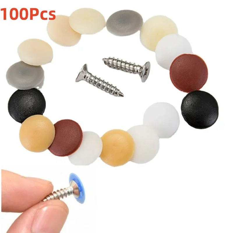 100pcs-Plastic-Nuts-Bolts-Covers-Snap-Self-tapping-Screws-Exterior ...