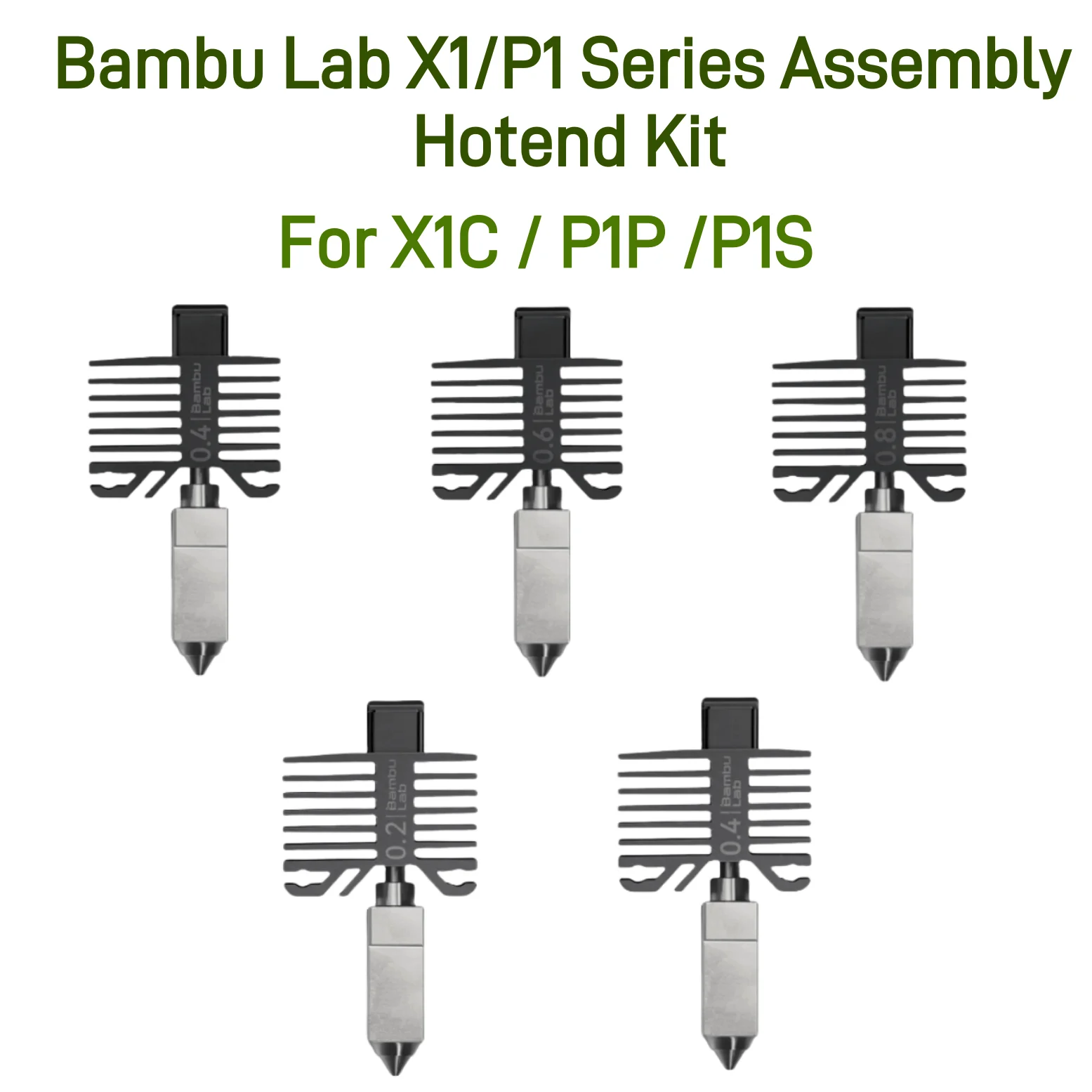 Bambu-lab-Original-X1-P1-Series-Hotend-Kit-Hardened-Steel-Nozzle-0-2-0 ...