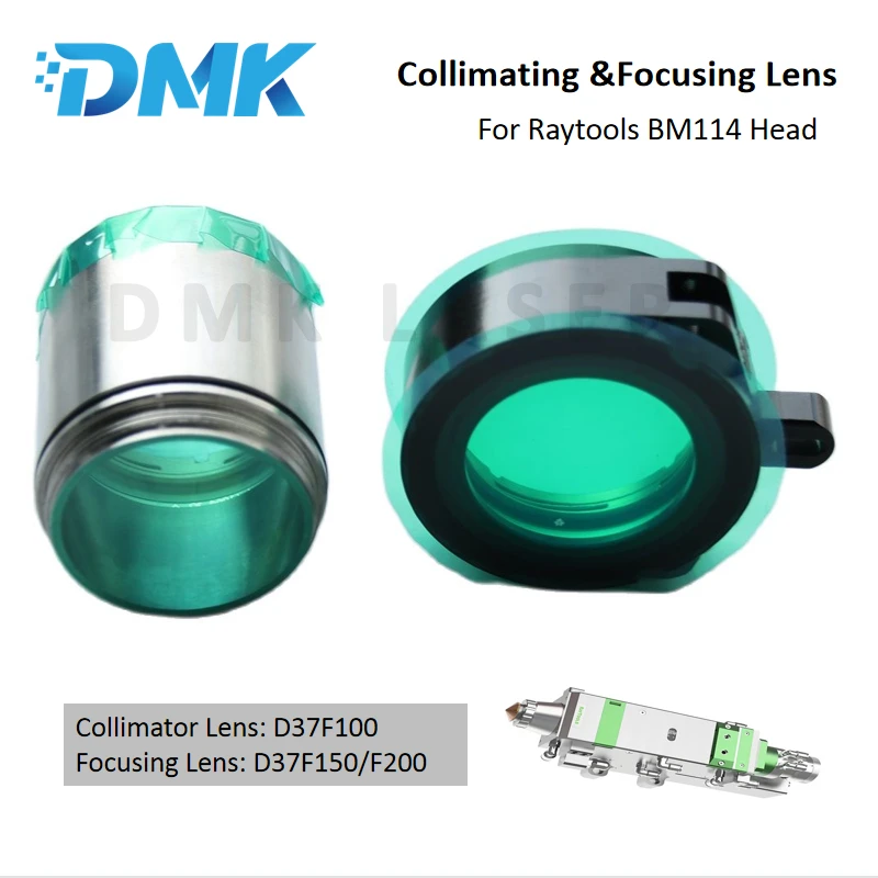 DMK 파이버 레이저 콜리메이팅 및 포커싱 렌즈, Raytools BM114 레이저 커팅 헤드용 렌즈 홀더 포함, D37F100 ...