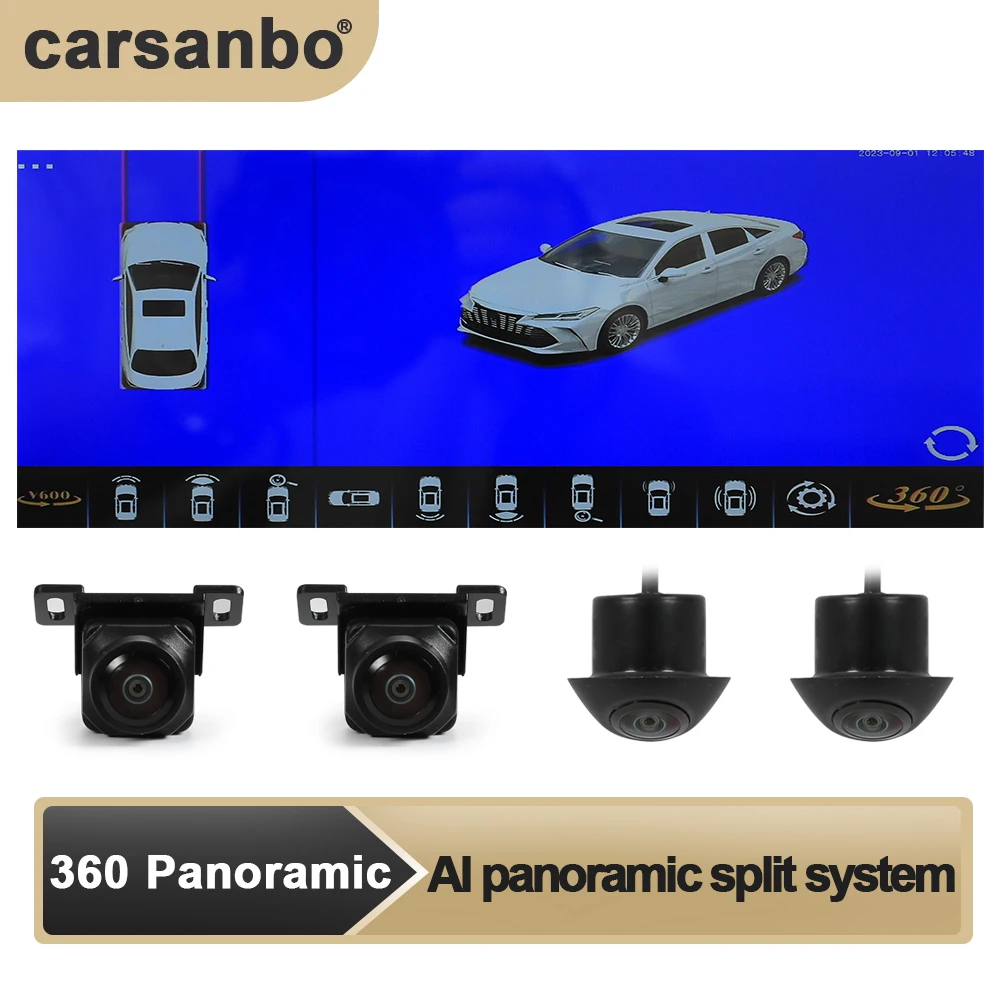 Carsanbo-AI-360-Panoramic-Split-Camera-HD-Night-Vision-1080p-DVR-3D ...