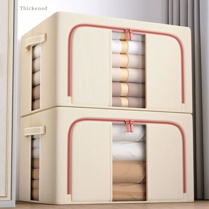 Joybos Wardrobe Storage Box Fabric Cotton And Linen Folding Storage Box