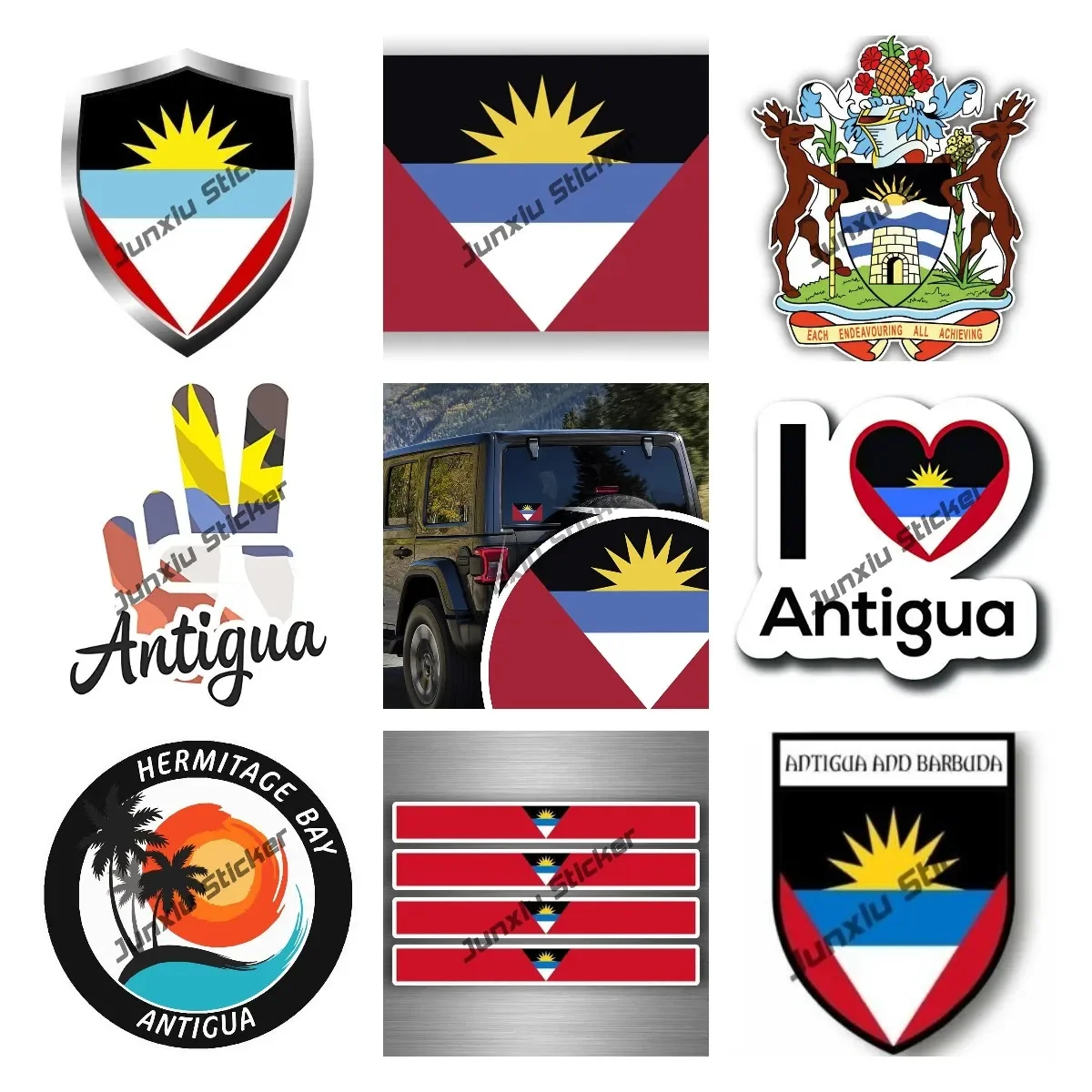 Antigua-Flag-Decal-Antigua-Victory-Sign-Stickers-Premium-Quality-Vinyl ...