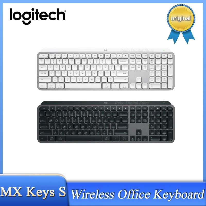 Logitech-MX-Keys-S-Wireless-Keyboard-Bluetooth-Office-104-Key-Charging ...