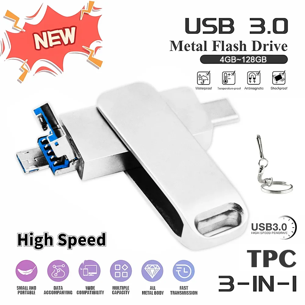 Memorias-flash-USB-de-rotaci-n-con-cadena-Pen-Drive-8GB-16GB-32GB-64GB ...