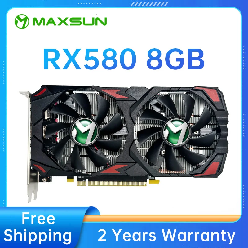 MAXSUN-New-AMD-Radeon-RX580-8GB-2048SP-Gaming-Graphics-Card-GDDR5 ...
