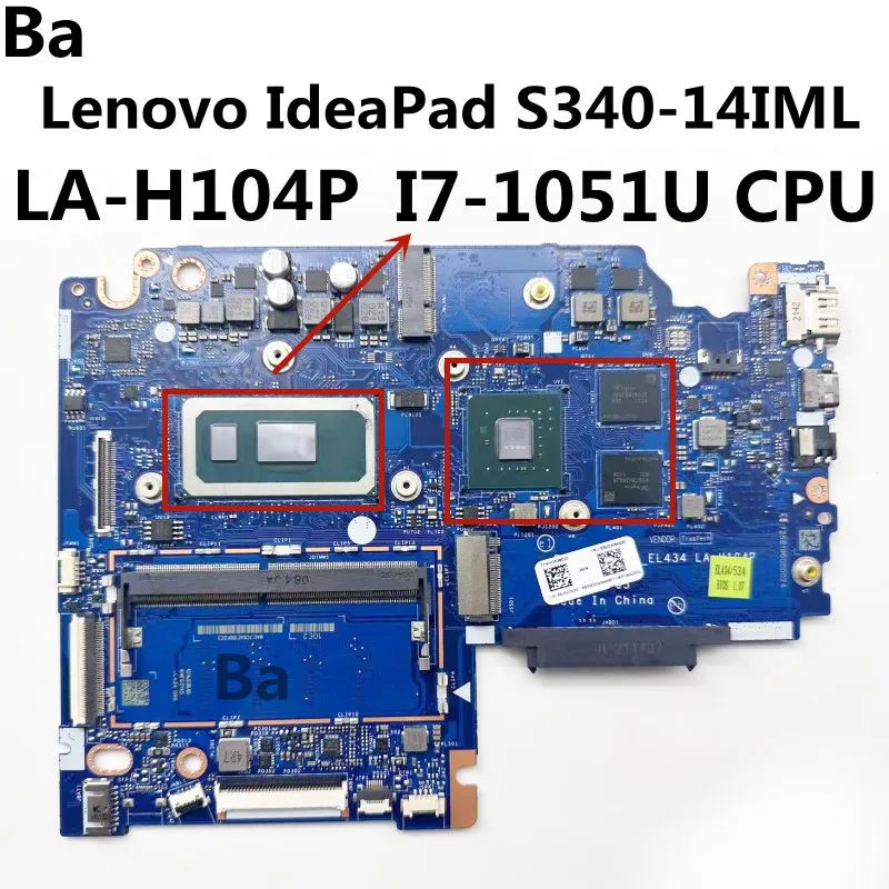 For-Lenovo-Ideapad-S340-14IML-Laptop-Motherboard-LA-H104P-With-I7 ...