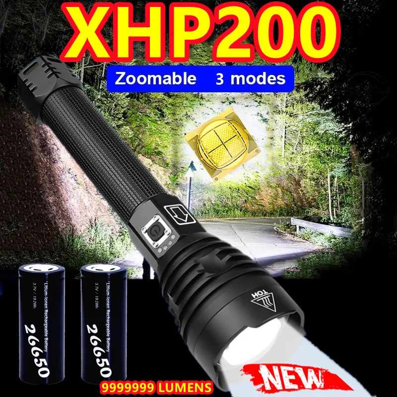 999999LM New XHP200 Most Powerful Led Flashlight 18650 High Power Torch ...