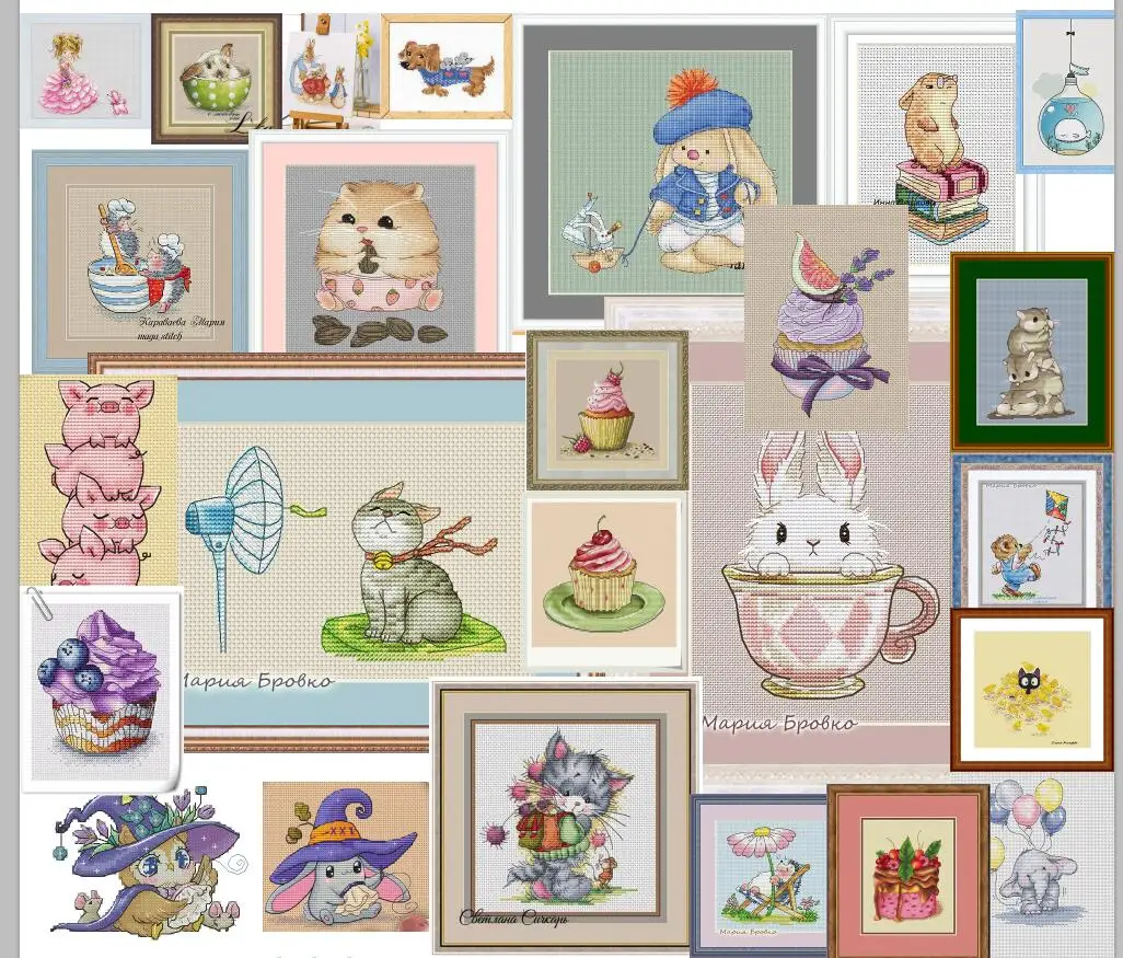 Lovely Rabbit Cross Stitch Kit, Cartoon Girl Design, Snow Cotton, Silk ...