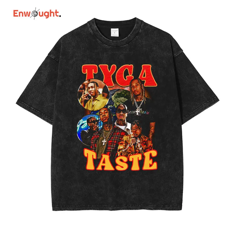 2023-Tyga-T-Shirt-Hip-Hop-Rapper-Stevenson-Rock-Vintage-Washed-Tops ...