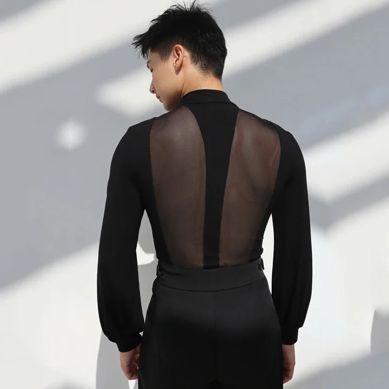 Latin Dance Performance Costumes For Men Long Sleeved High Collar ...