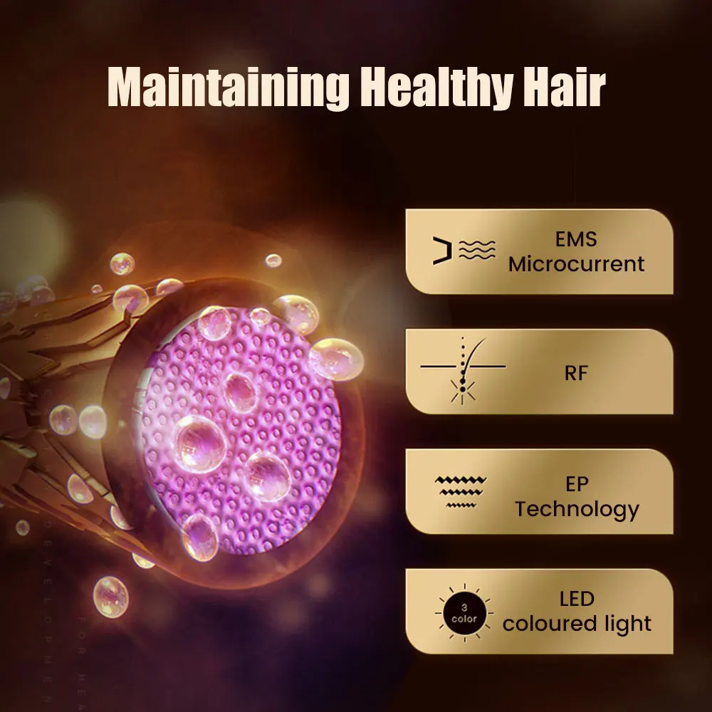 Blanc-Peigne électrique anti chute de cheveux laser à lumière rouge et ...