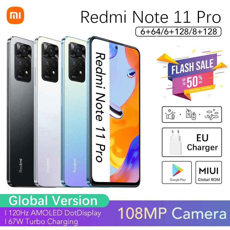 Xiaomi Redmi Note 11 Pro Versión global 6GB 64GB 8GB 128GB 120Hz FHD ...