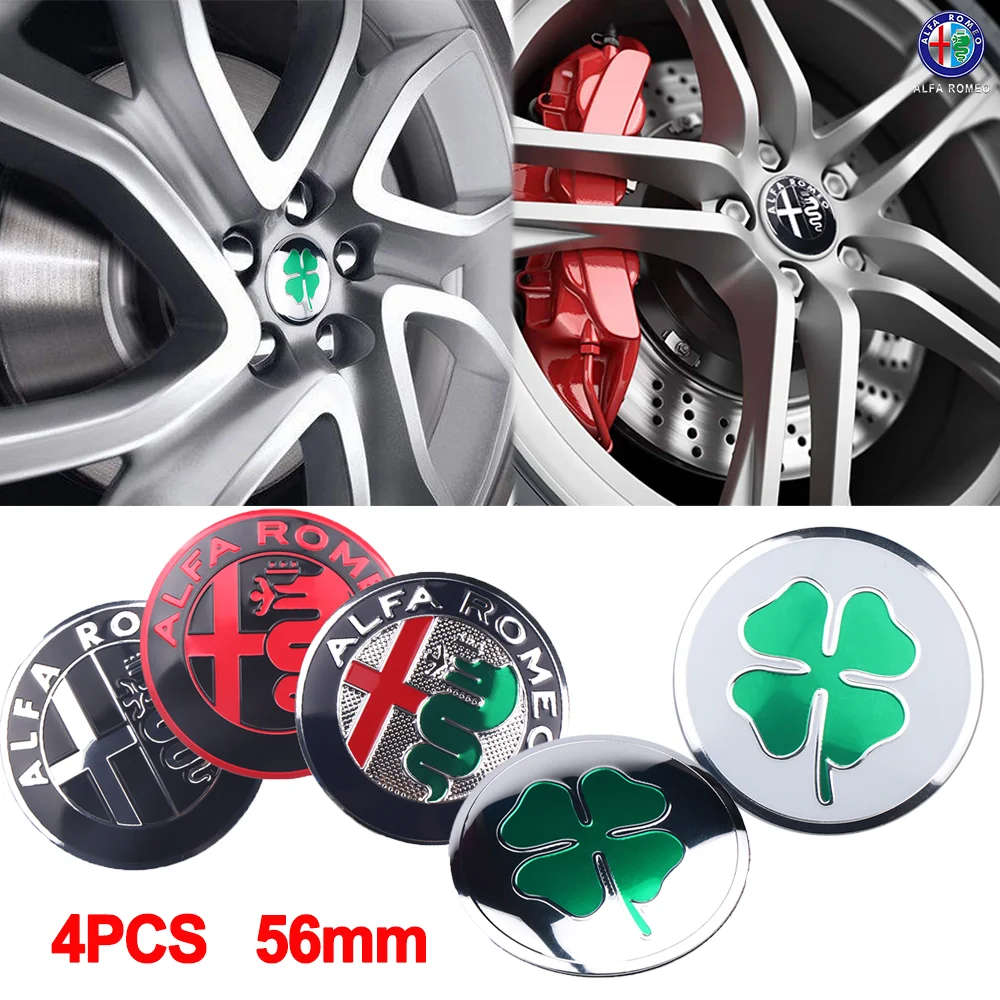 4PCS-56mm-Metal-Emblem-Auto-Hub-stickers-Decoration-Styling-For-Alfa ...