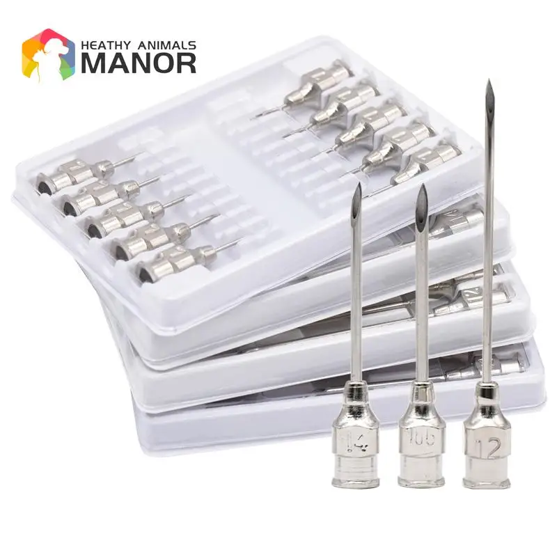 10Pcs-Stainless-Steel-Veterinary-Needle-Syringe-Needle-Dispensing ...
