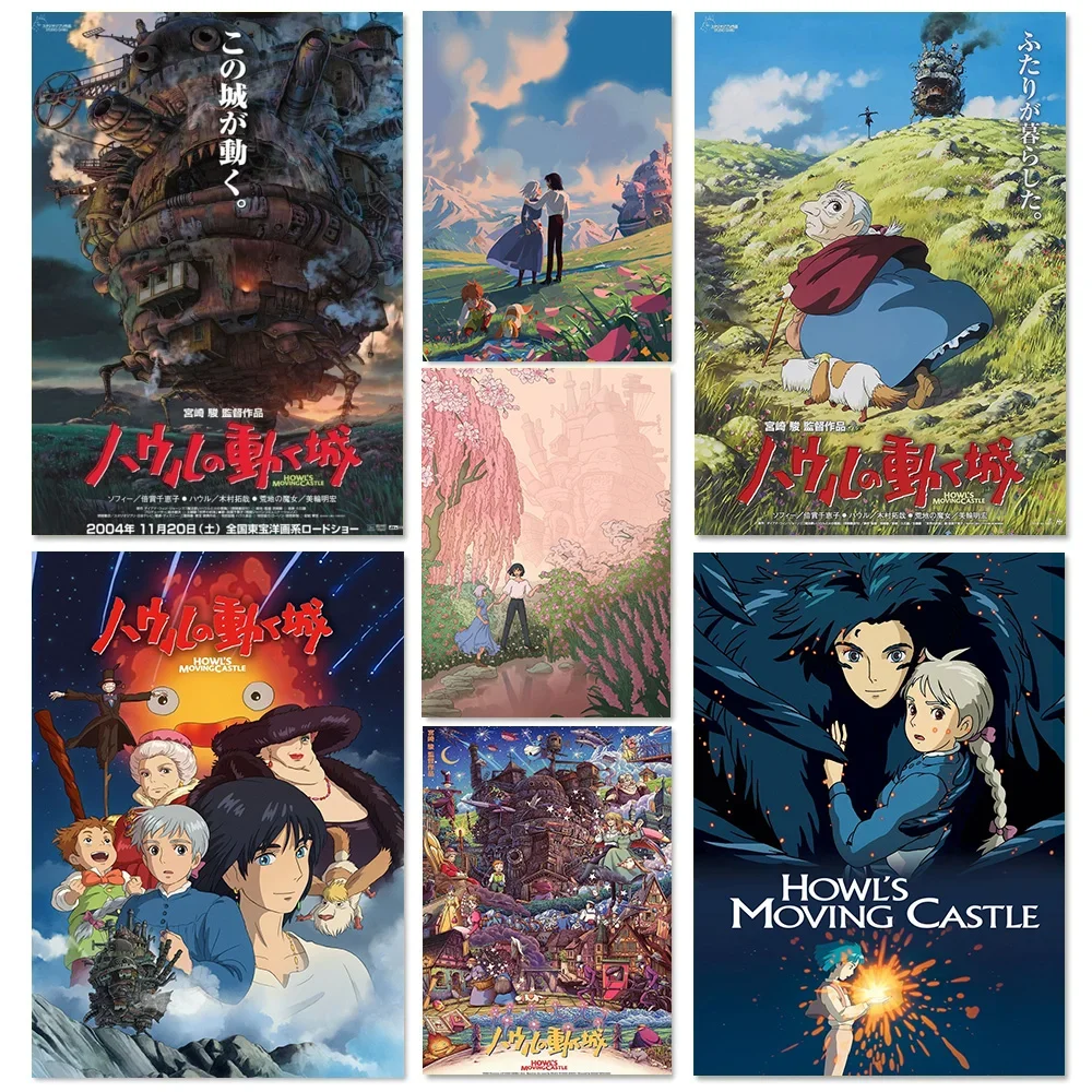 P-ster-de-Castillo-m-vil-de-Howl-de-Anime-Studio-Ghibli-pintura-en ...