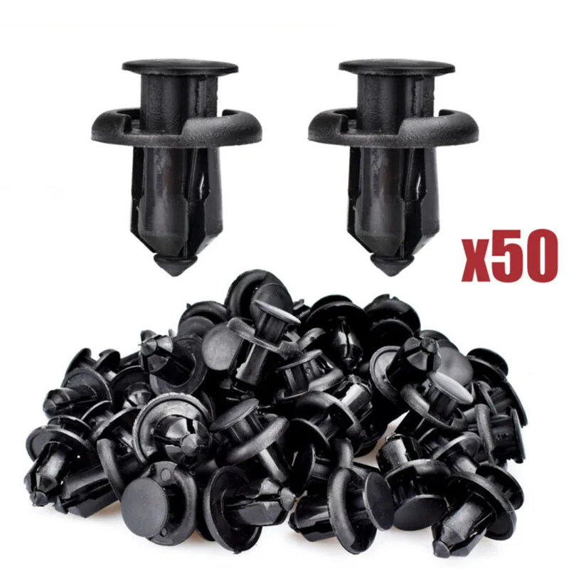 50pcs-Car-Nylon-Rivet-Fastener-Body-Bumper-Screw-Fender-Fastener-Trim ...