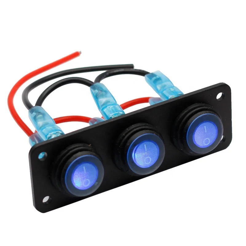 3-gang-12V-red-light-waterproof-rocker-switch-panel-for-Car-Marine-Boat ...