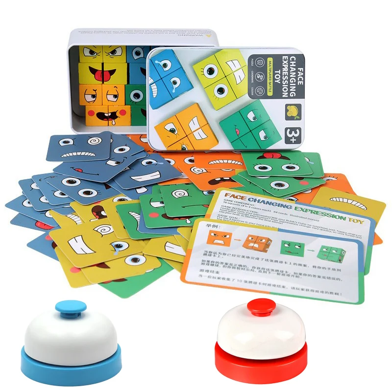 Face-Change-Cube-Game-Toy-Montessori-Expression-Puzzle-Building-Blocks ...