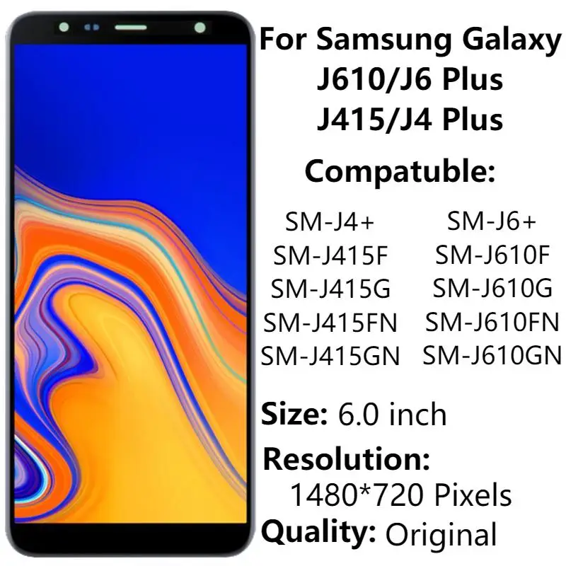 6-0-Super-AMOLED-For-Samsung-J6-Plus-J4-Plus-LCD-Display-With-Frame-SM ...
