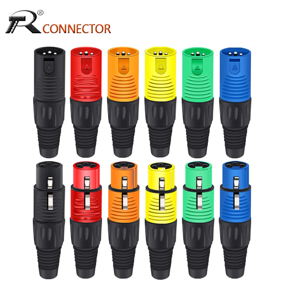 50pcs-3Pins-XLR-Microphone-Speaker-Pug-Terminals-Female-Jack-Male-Plug ...