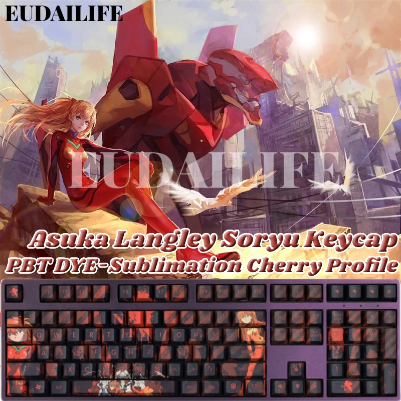 Anime EVA Asuka Langley Soryu 108 Key PBT DYE Sublimation Cherry ...
