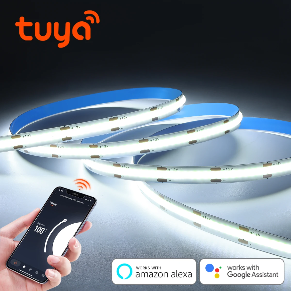 5M 10M High Indensity COB LED Strip Tuya Smart Life Wifi App Control ...