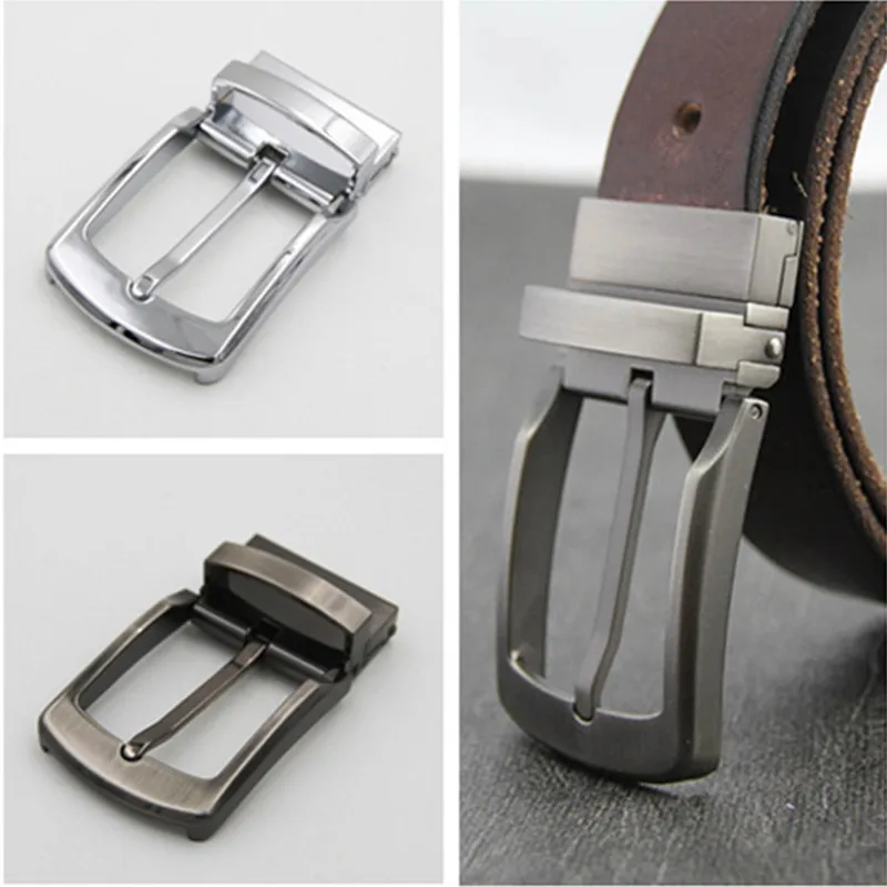 35mm-Width-Men-s-Metal-Belt-Buckles-Belts-Head-Rotating-Brushed-Pin ...