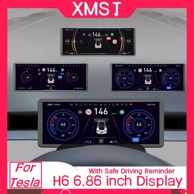 For Model 3y H6 Mini Screen 686 Inch Instrument Cluster Speedometer 3490