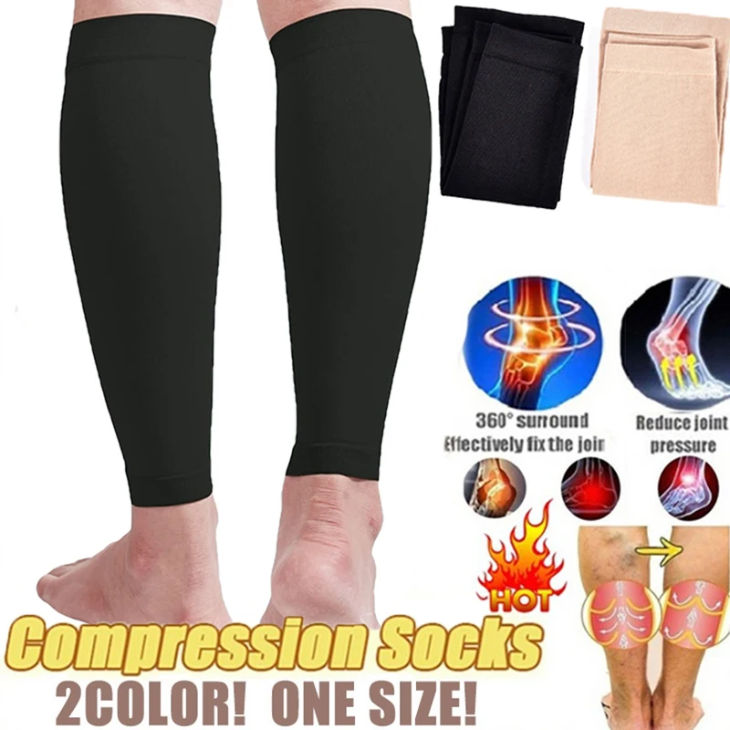 1Pairs-Varicose-Vein-Fatigue-Relief-Leg-Warmer-Compression-Calf-Sleeve ...