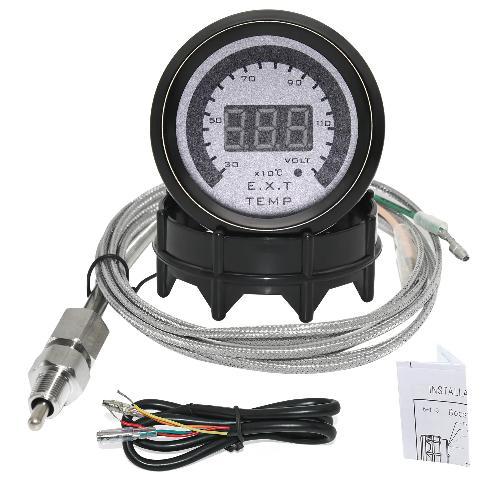 AD-52MM-Exhaust-Gas-Temp-Gauge-Digital-LED-EXT-Voltmeter-Voltage-air ...