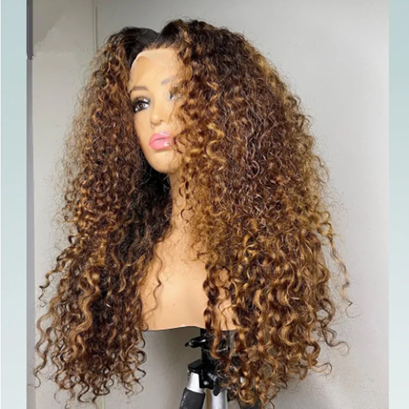 Soft26-Natural-Hairline-OmbreBrown-Long-Kinky-Cruly-180Density-Lace ...