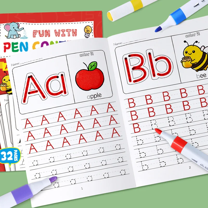 Children's Alphabet Practice Books A-Z Writing Practice Books, Learning ...