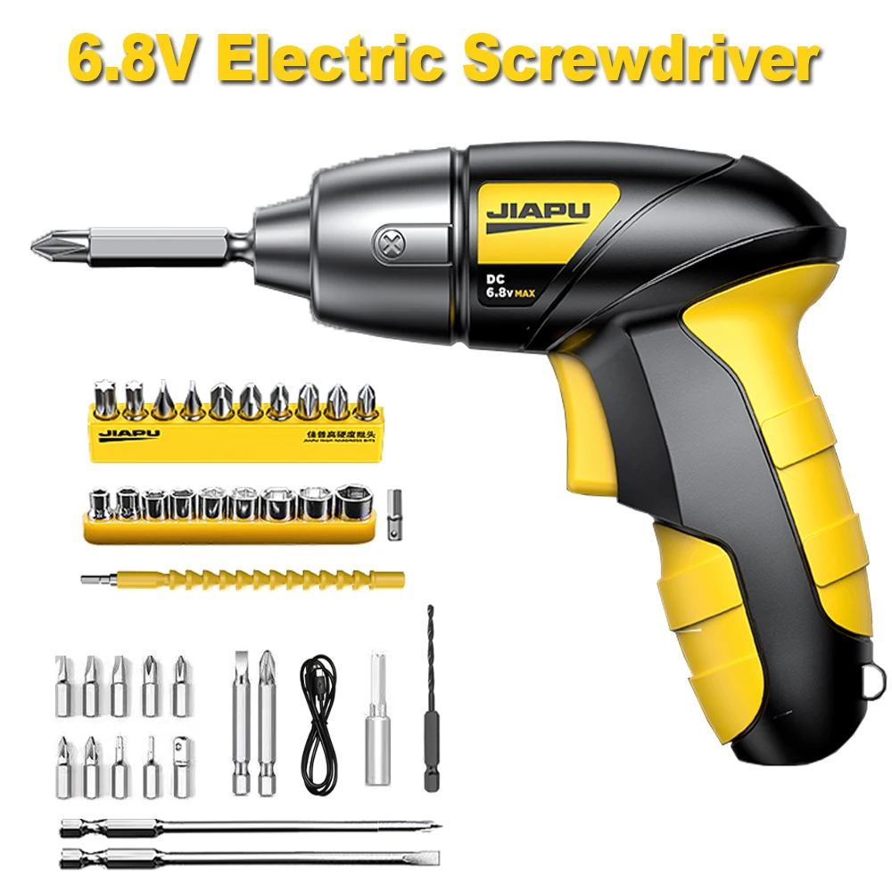 6.8V Electric Screwdriver Kit 6N.m Cordless Screwdriver Tool with ...