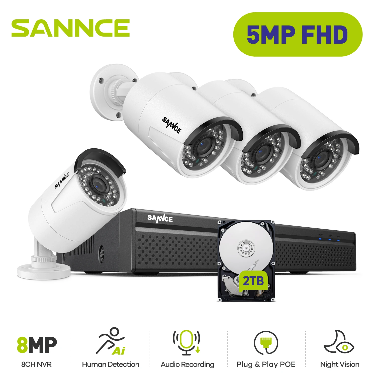 SANNCE-POE-Video-Surveillance-System-Set-NVR-System-CCTV-Security ...