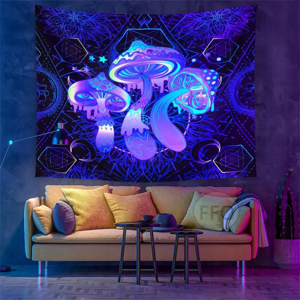 Glow Dark Tapestry | Blacklight Wall Tapestry | Fluorescent Wall ...