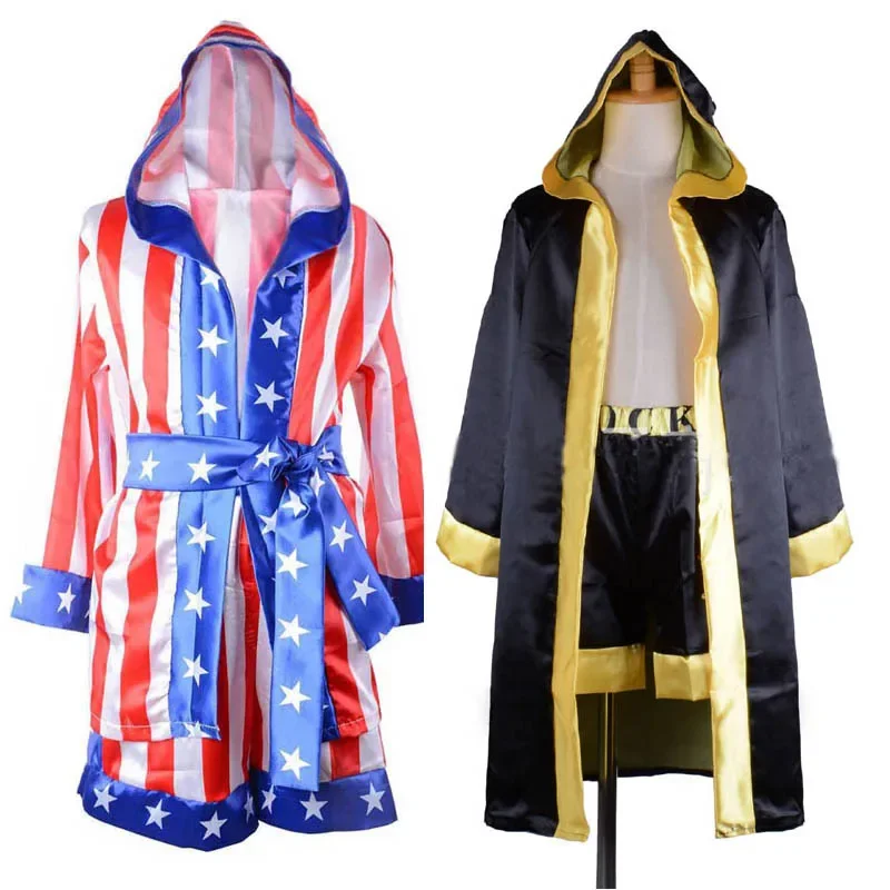 Children-boy-red-black-Rocky-Balboa-boxer-costume-clothes-with-shorts ...