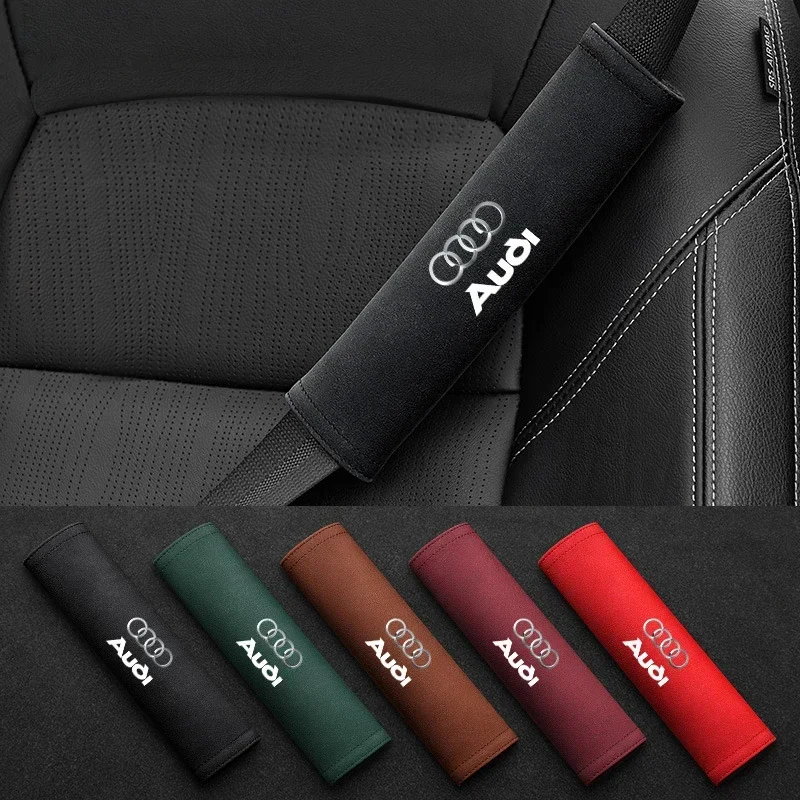 2pcs-21cm-Car-Logo-Seat-Belt-Shoulder-Strap-Protector-for-Audi-Sline ...