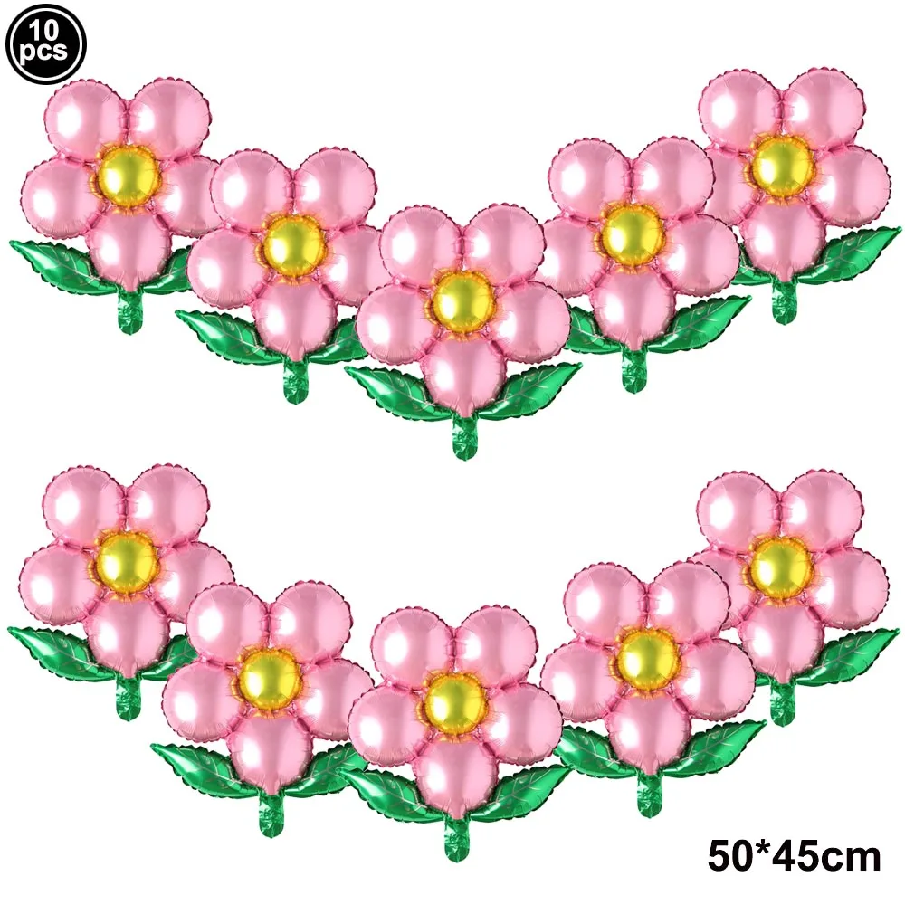 10pcs-Pink-Flower-Foil-Balloons-Flower-Shape-Mylar-Flower-Balloon-for ...