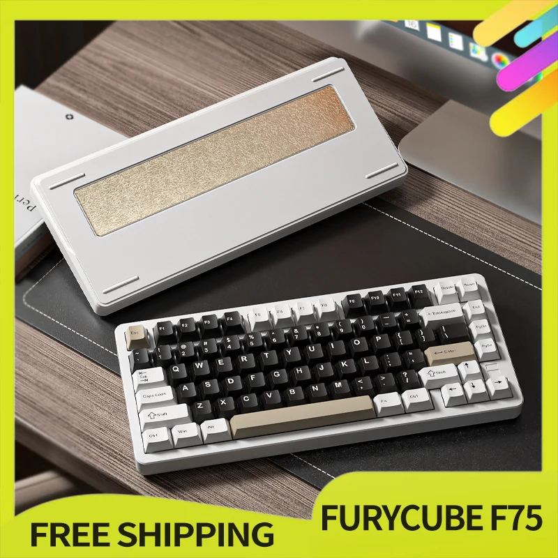 Furycube-F75-Keyboard-Three-Mode-Rainy-75-Rgb-Aluminium-Keyboard-Pbt ...