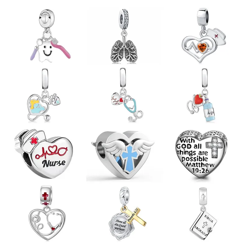 Nurse Charms Pandora Bracelets | 925 Silver Amulet Accessories | Charms Nurses Jewelry - Beads ...