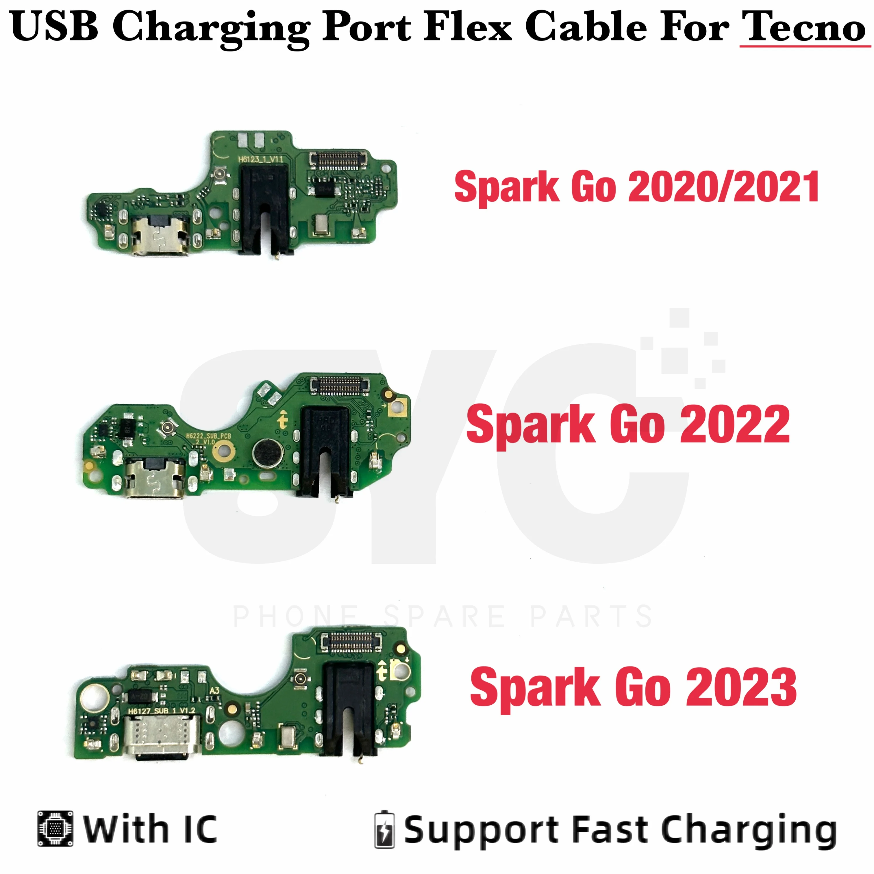 For-Tecno-Spark-go-2020-2022-2023-KG5-USB-Dock-Charger-Port-Plug ...