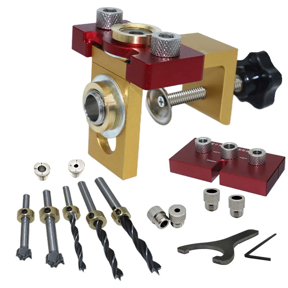 3-In-1-Doweling-Jig-Kit-W-Positioning-Clip-Adjustable-Drilling-Guide ...