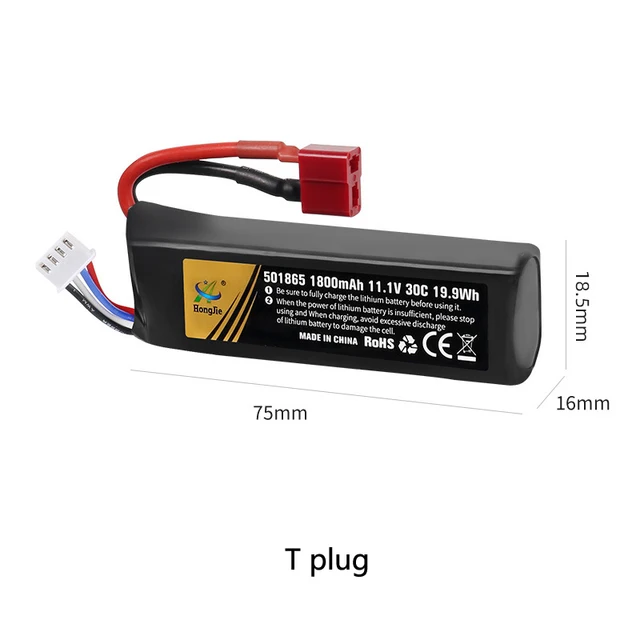 11.1V 1800mAh Rechargeable LiPO Battery for Soft Air Gun Toy Gun ...